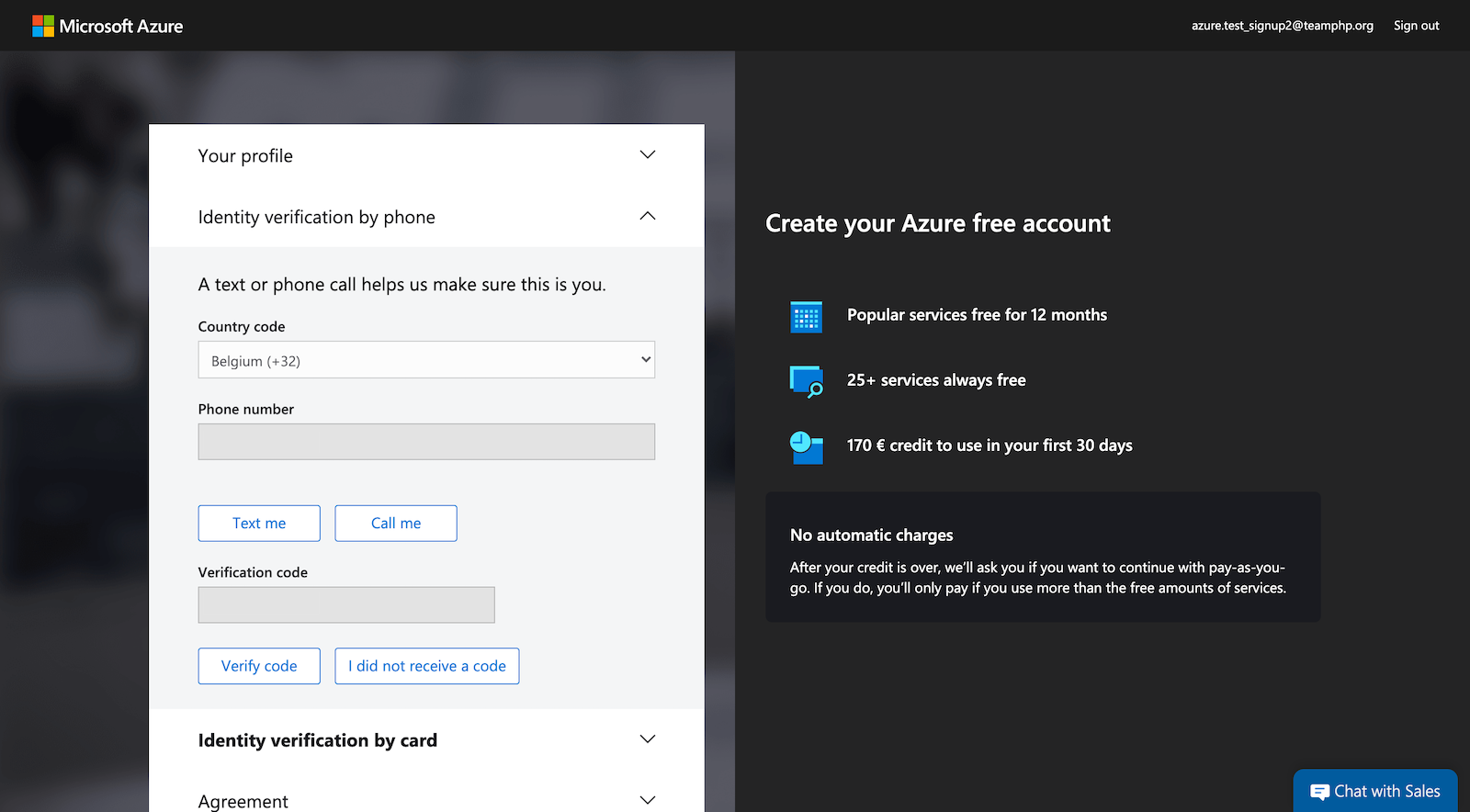 Create a free Azure account – Azure PHP